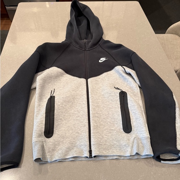 Nike | Shirts | Very Popular Nike Tech Zip Up Black And White | Poshmark
